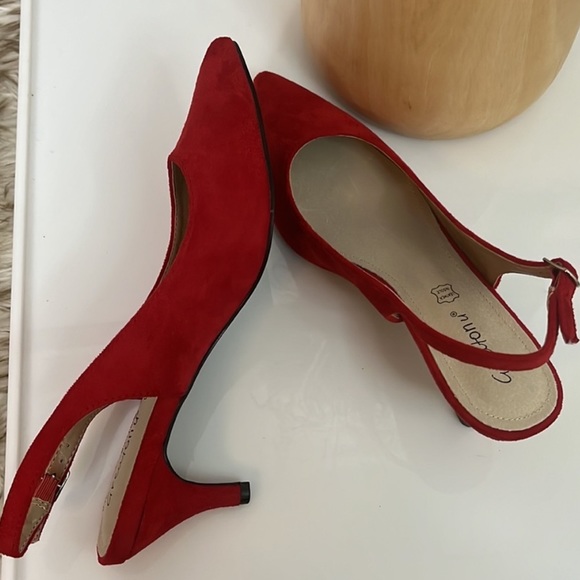 ASOS | Shoes | Greatonu Faux Suede Slingback Kitten Heels | Poshmark